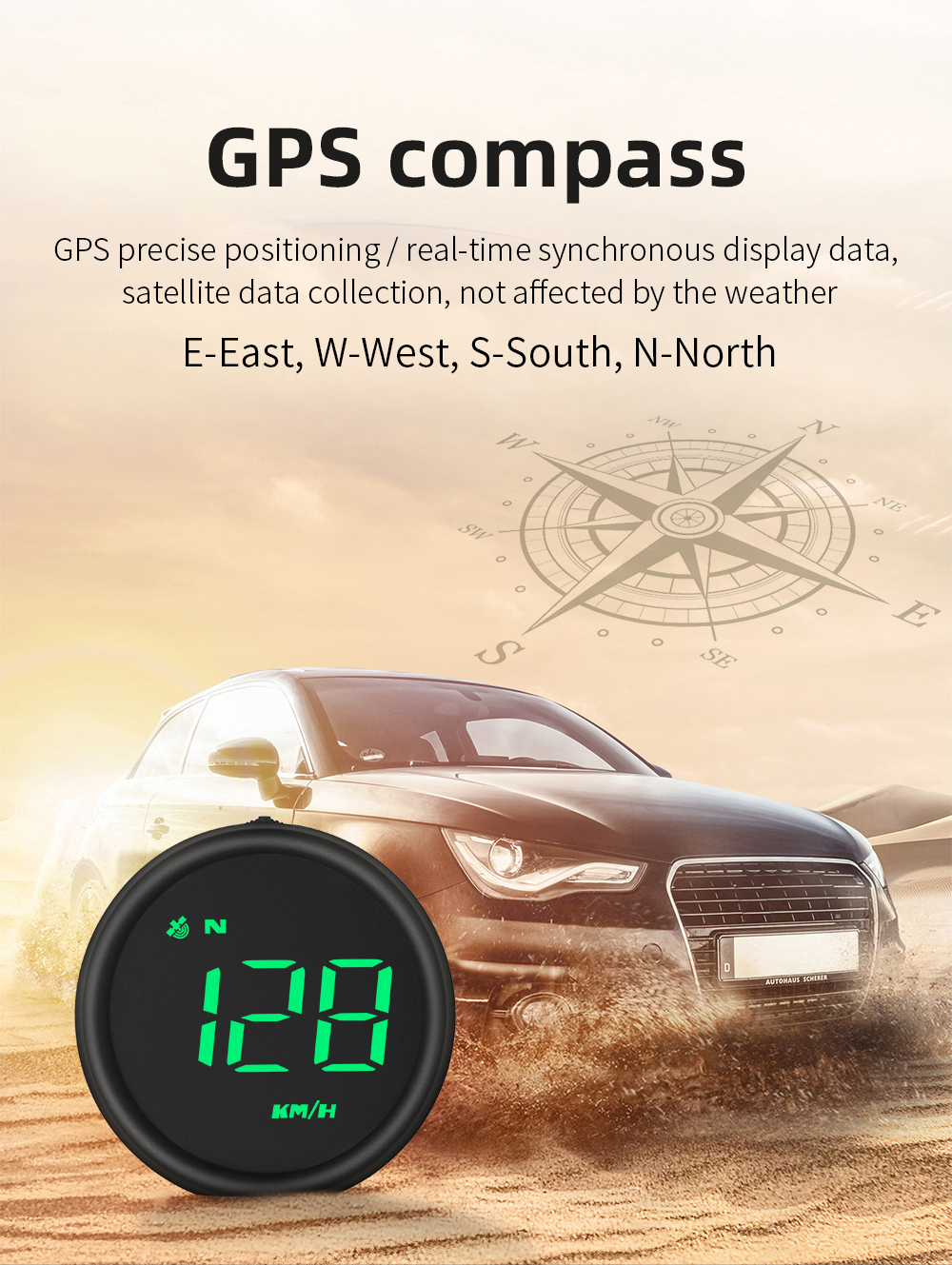 2.6in HD Car Head Up Display G1 HUD Smart Digital GPS Speedometer Plug ...