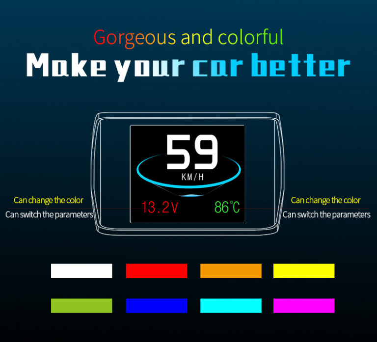 P10 Car HUD Head Up Display Smart Digital Speedometer with OBD2/EUOBD ...